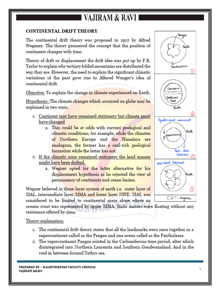 Continental Drift Theory | PDF | Continent | Earth