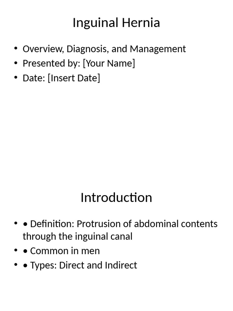 Inguinal Hernia Types Diagnosis And Care Pdf