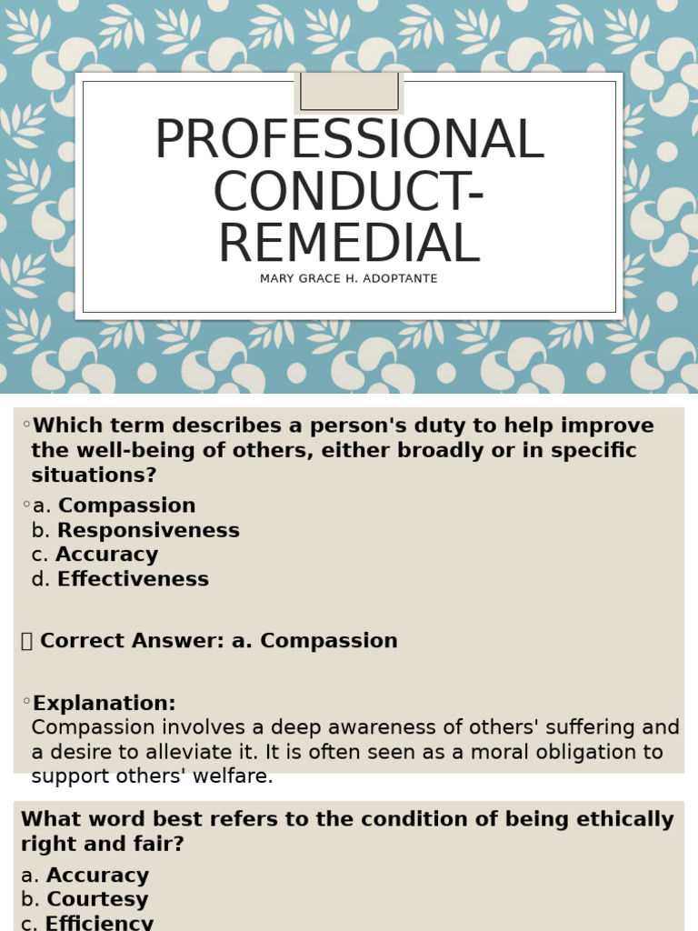Understanding Professional Conduct Ethics | PDF | Compassion | Morality