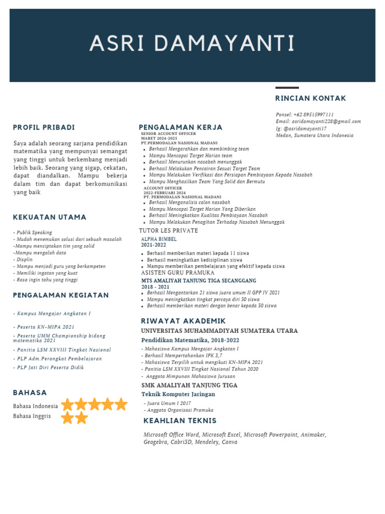 CV Asri Damayanti-2 | PDF