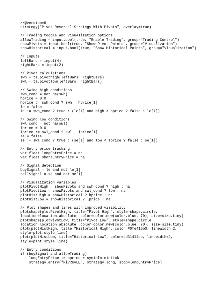 Pivot Reversal Strategy With Pivot | PDF
