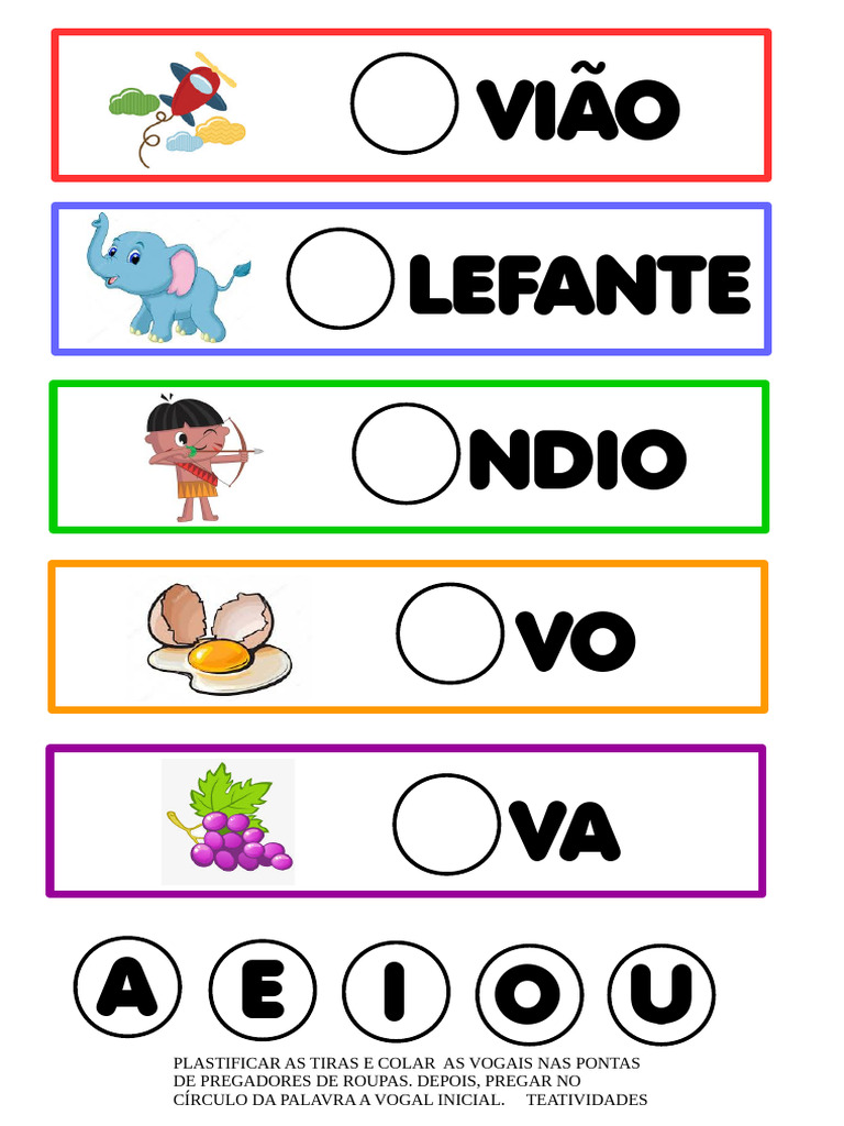 Cópia de Vogal Inicial TEAtividades | PDF