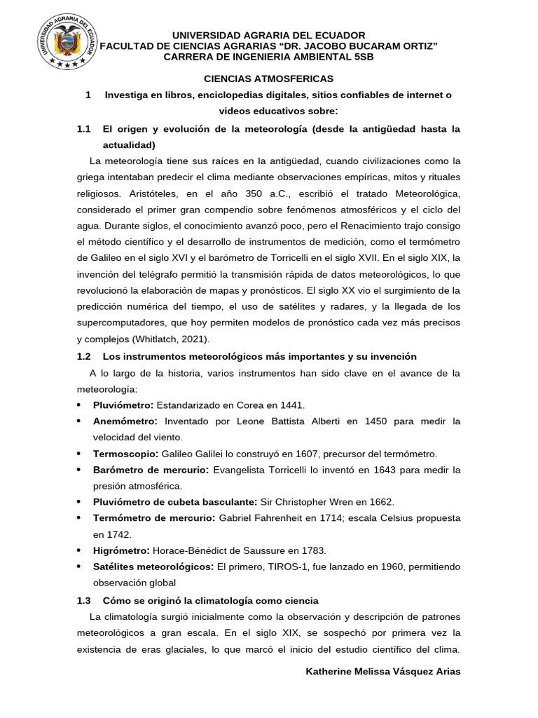 Ciencias Atmosfericas - Clase 2 | PDF | Meteorología | Climatología