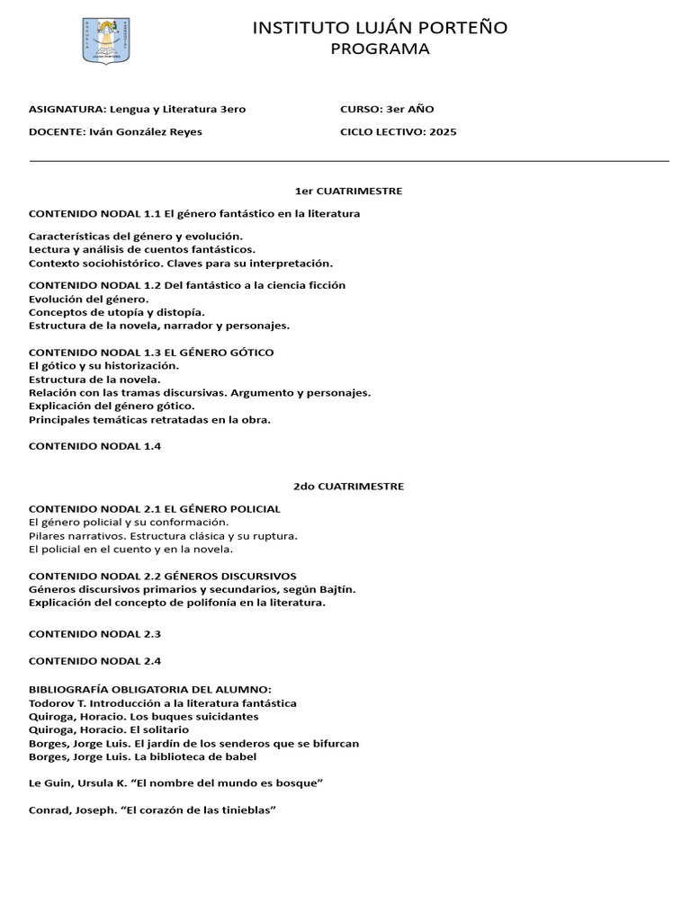 Lengua y Literatura 3ero | PDF