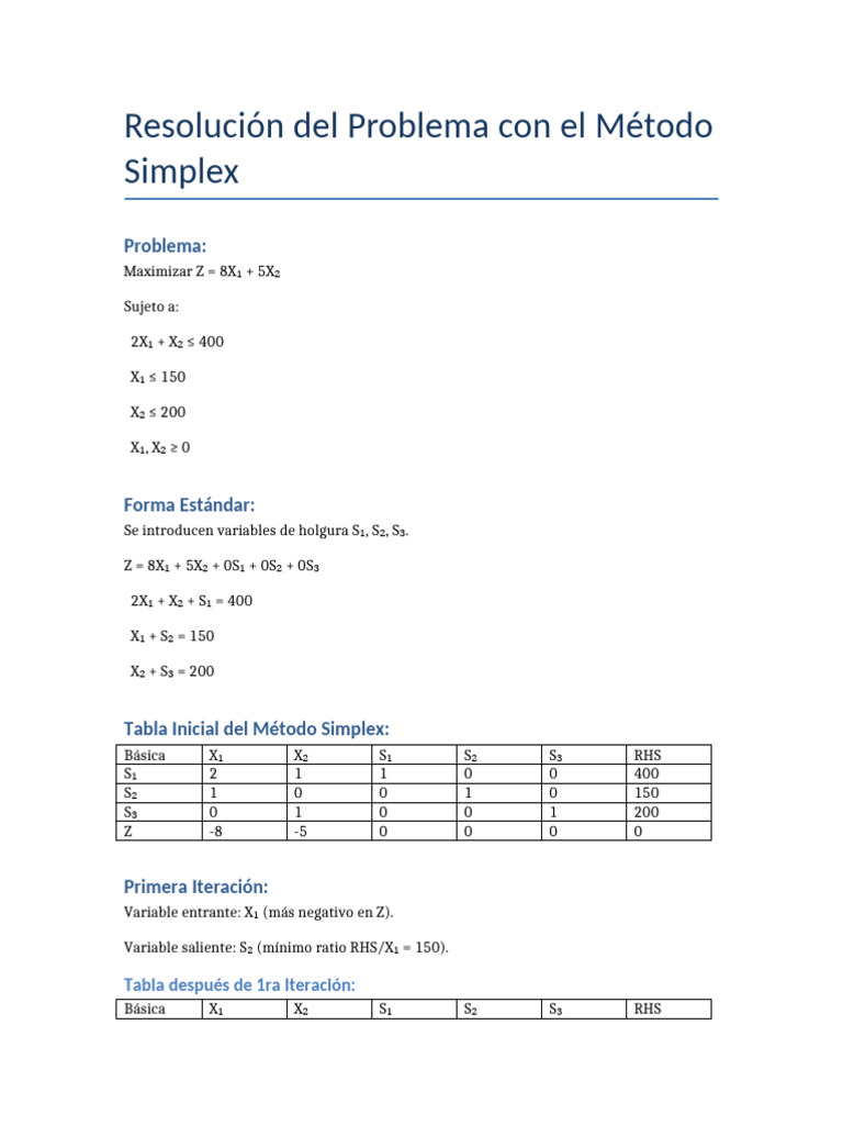 Metodo Simplex Paso A Paso | PDF