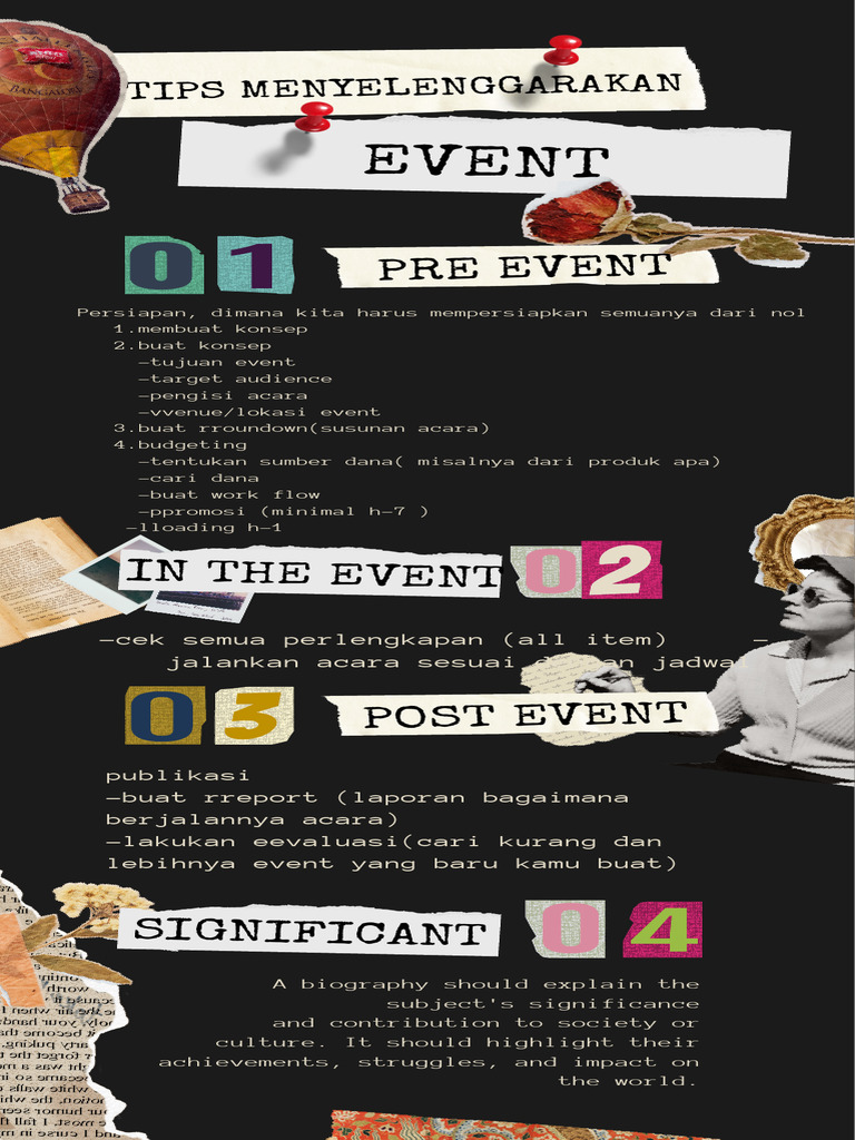 ELA Features of A Biography Infographic in Black Textured Scrapbook ...