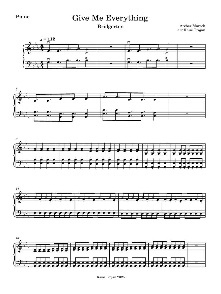 06 - Give Me Everything - Archer Marsh - BRIDGERTON-Piano | PDF