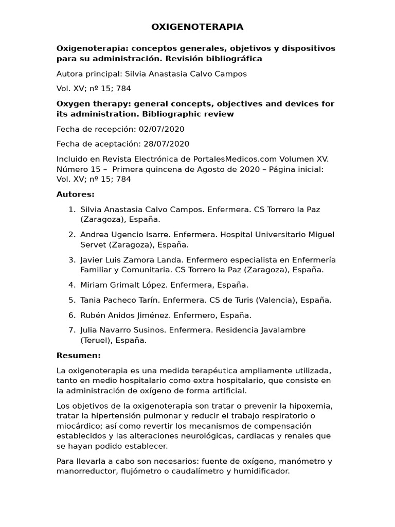 Oxigen Oter Apia | PDF | Sistema respiratorio | Especialidades Medicas