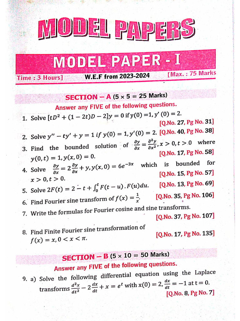 Model Papers | PDF