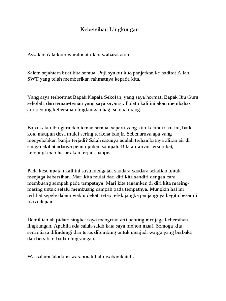 Kebersihan Lingkungan (Rendy) | PDF