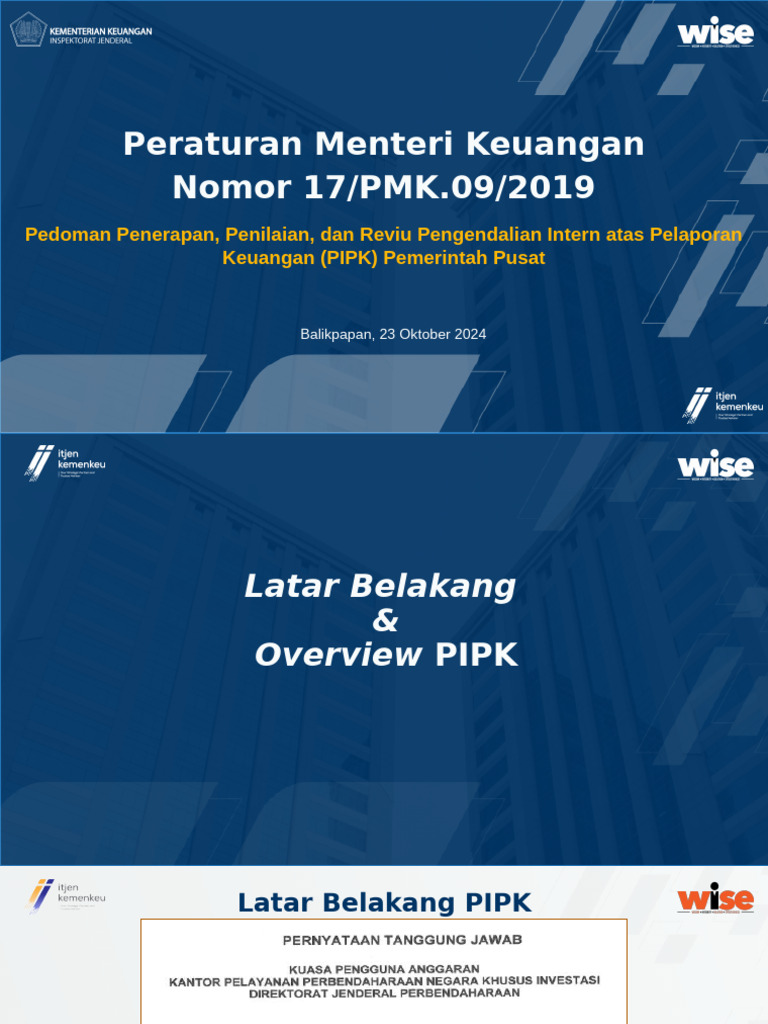 Materi Paparan PIPK - PMK 17 Tahun 2019 - Polda Kaltim | PDF