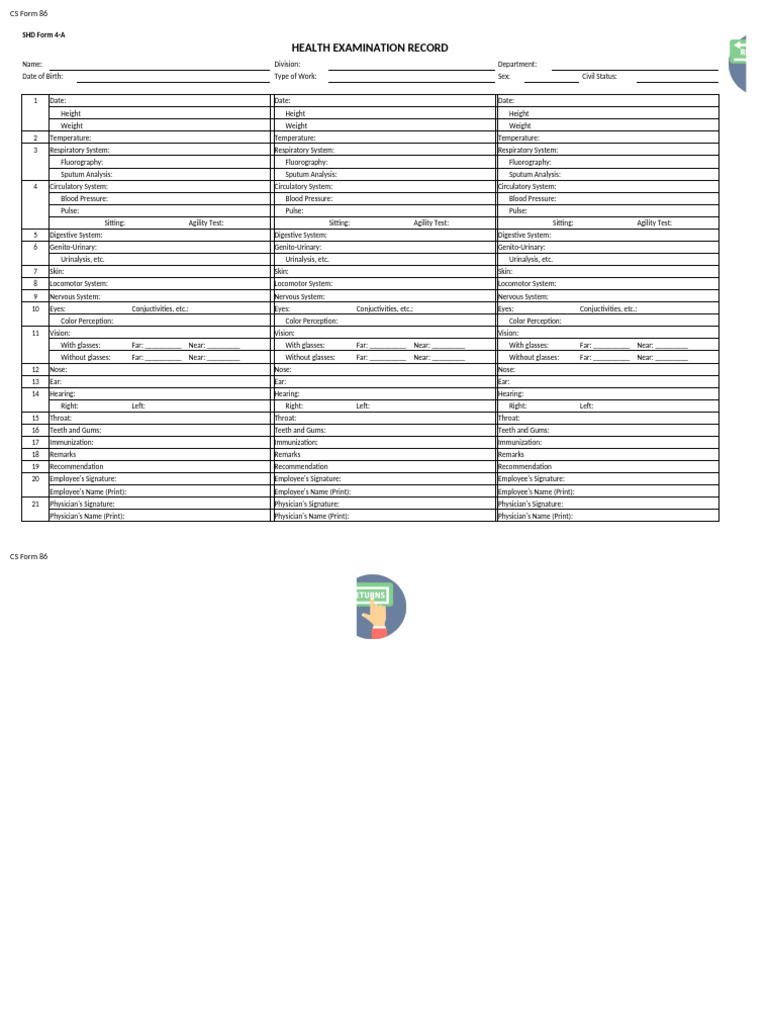 Form 86 Teachers Health Card | PDF | Dentures | Periodontology