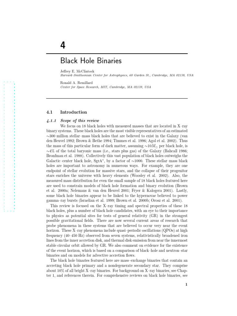Black Hole Binaries | PDF | Black Hole | Stellar Astronomy