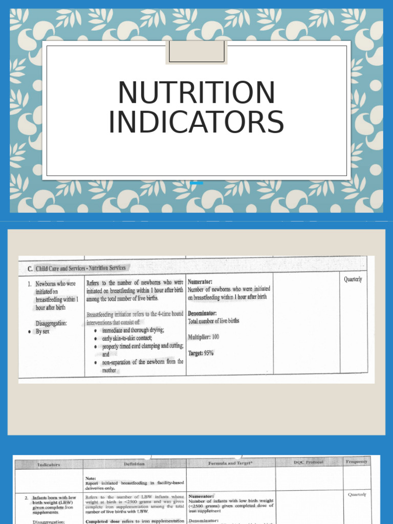 Nutrition Indicators | PDF