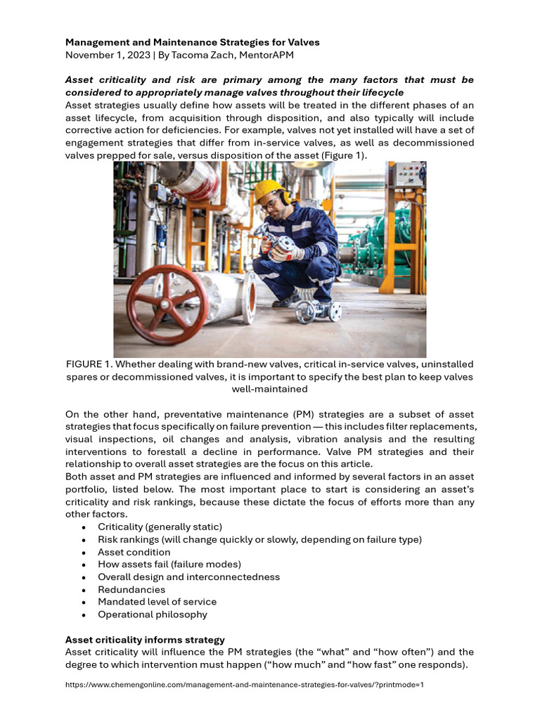 Management and Maintenance Strategies For Valves | PDF | Mechanical ...
