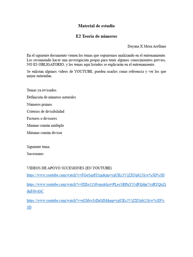E2 TDN Material de Estudio Previo | PDF