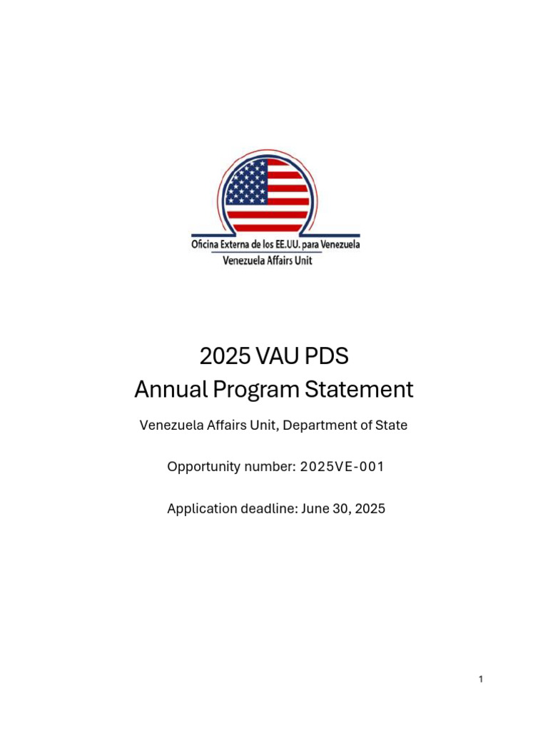 2025 VAU PDS Funding Opportunity Guide | PDF | Evaluation | Internal ...
