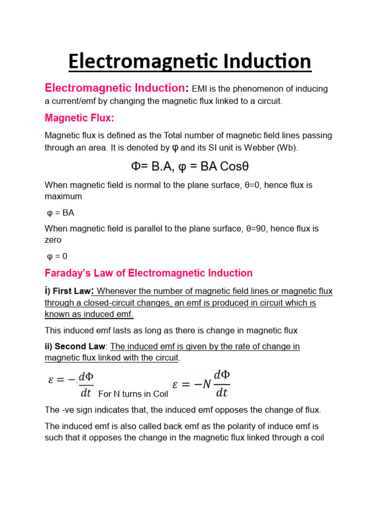 Understanding Electromagnetic Induction | PDF | Electromagnetic ...
