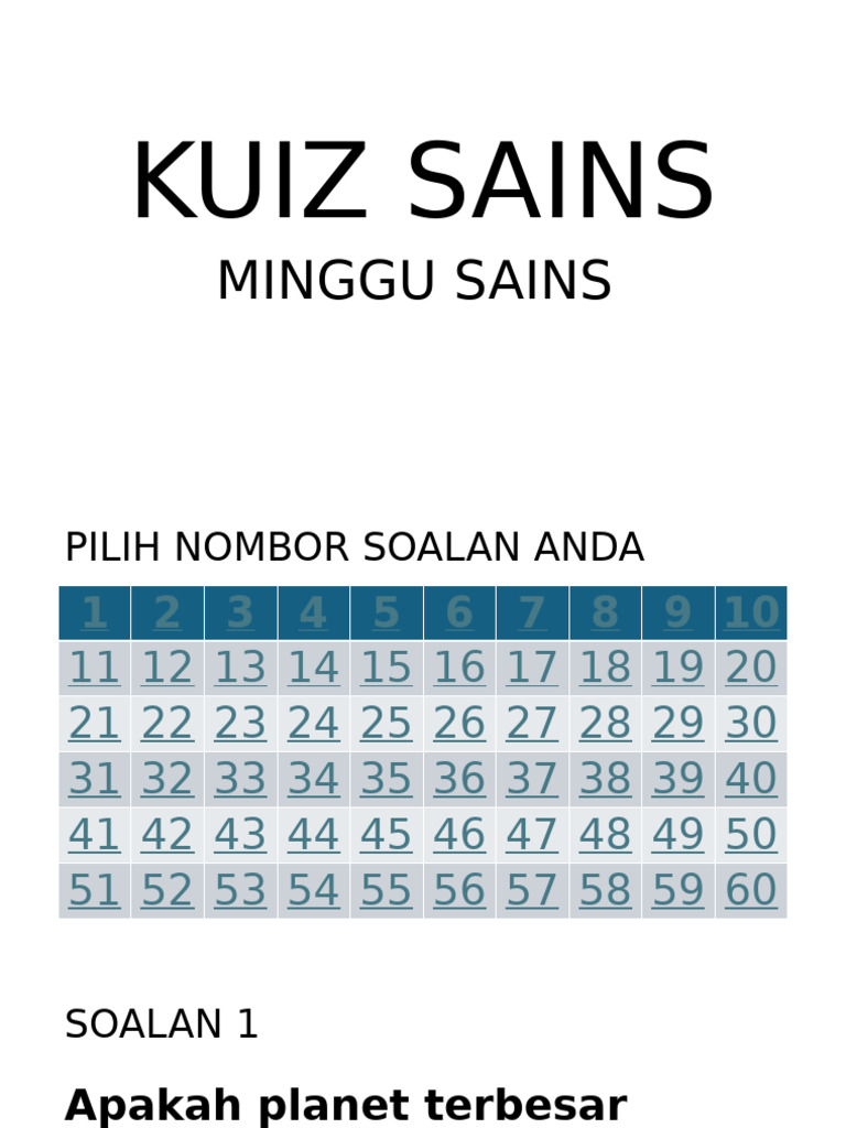 Kuiz Sains | PDF