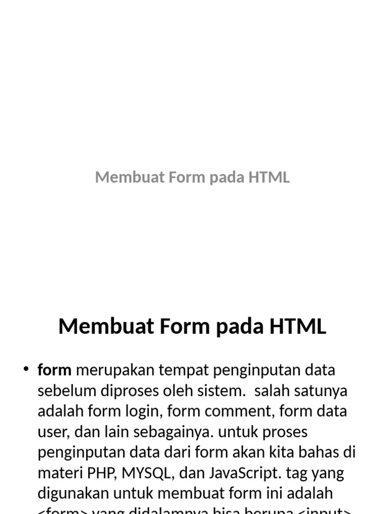 11 Membuat Form Pada HTML | PDF