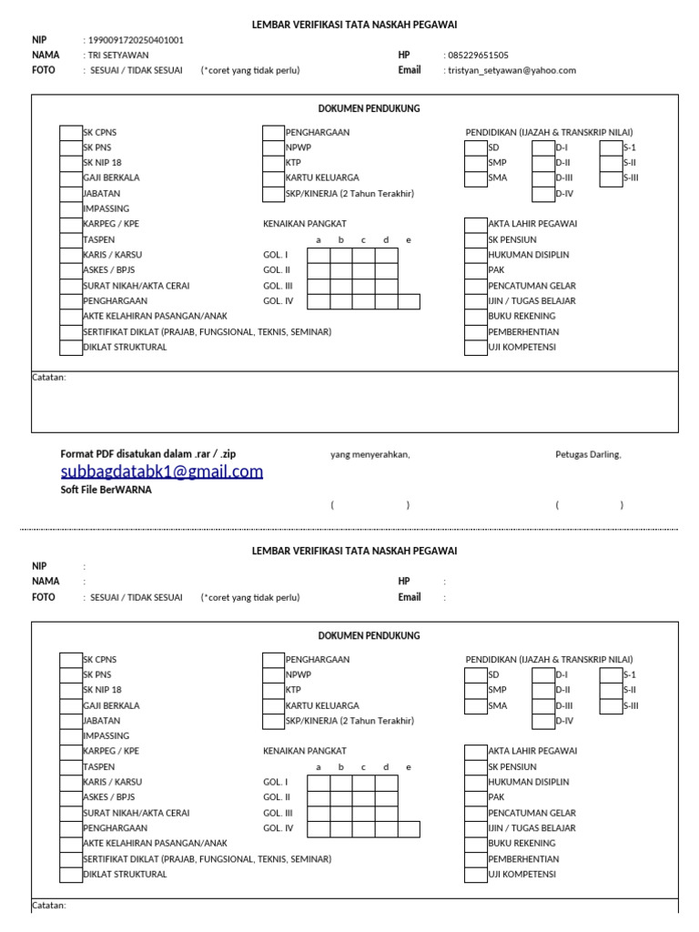 Verifikasi Impassing Pegawai | PDF