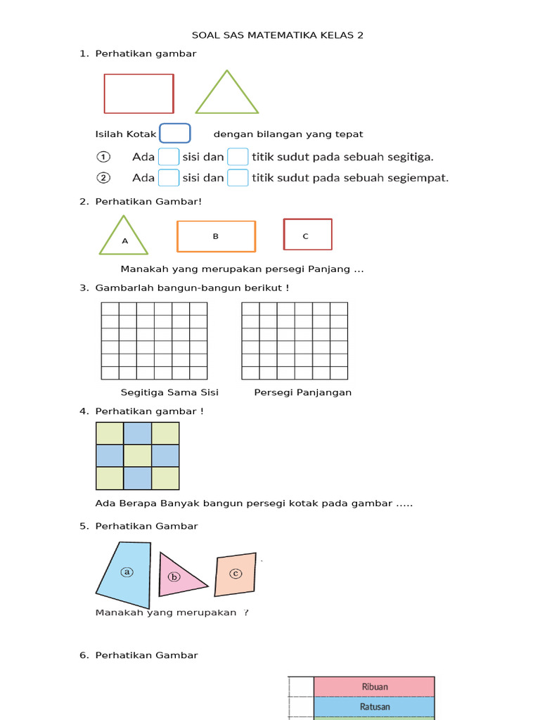 Soal Sas 2 - Matik Kls2 | PDF