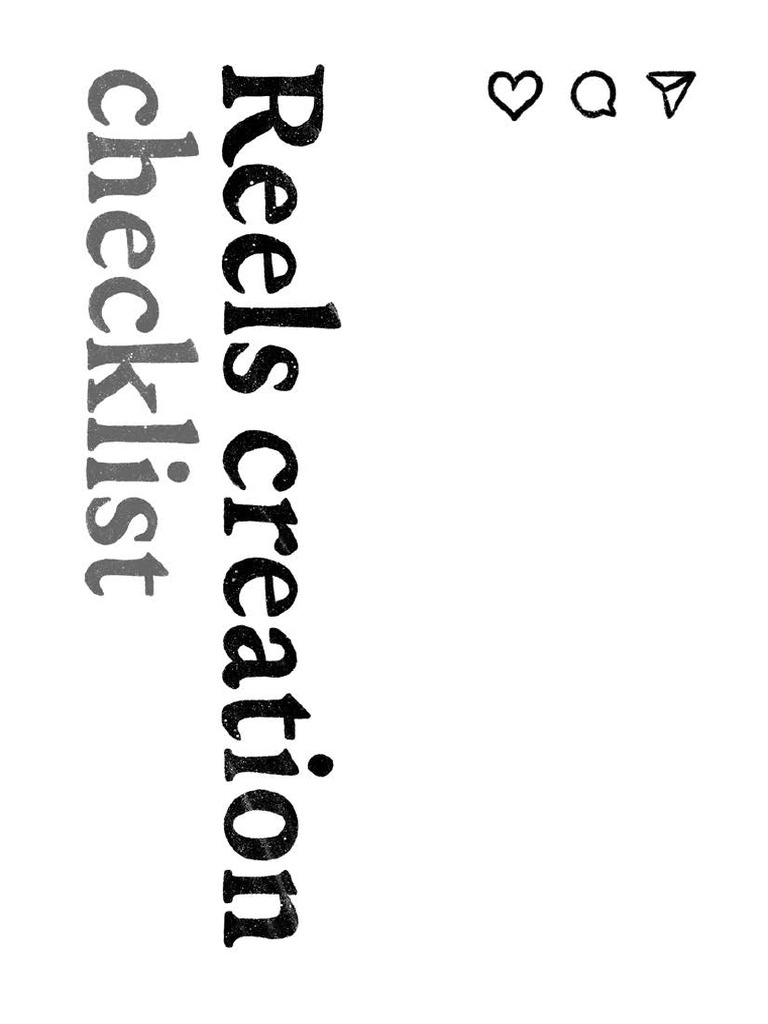 Reels Checklist Final | PDF