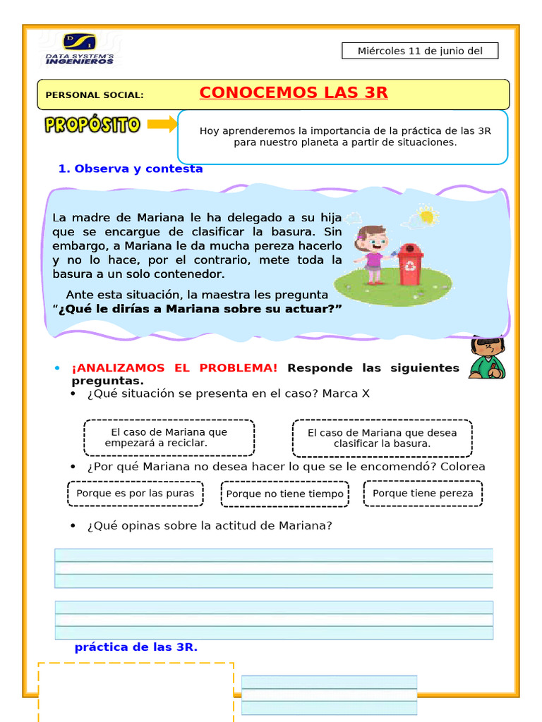 Ficha Ps Conocemos Las 3r | PDF