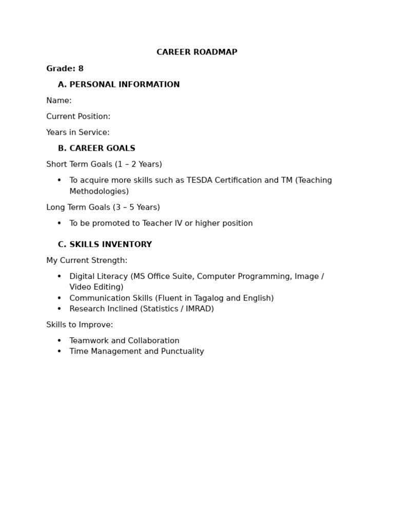 PBL Career Roadmap | PDF