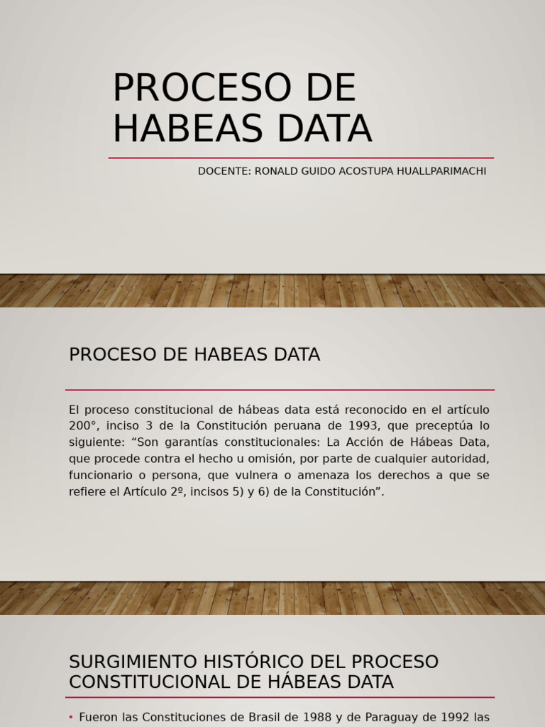 Proceso Habeas Data | PDF | Demanda judicial | Constitución