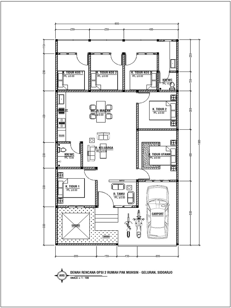 Denah Layout Rumah Pak Muhsin Opsi 2 | PDF