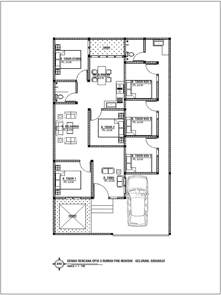 Denah Layout Rumah Pak Muhsin Opsi 3 | PDF