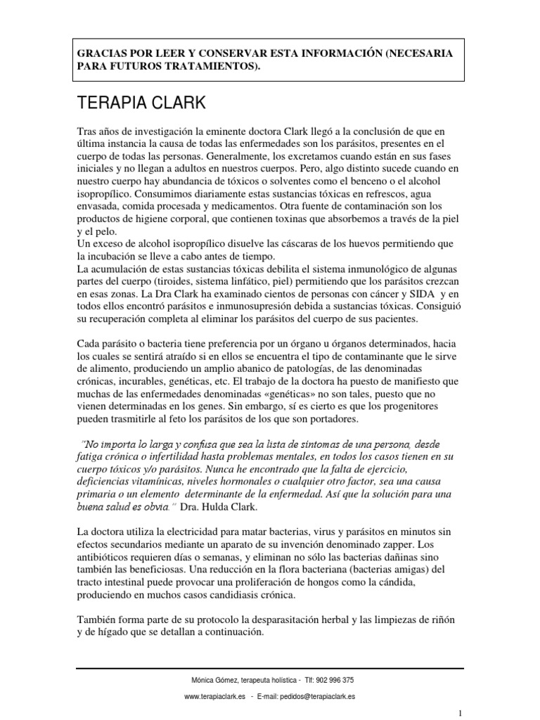 Terapia Hulda Clark | PDF | Vitamina C | Cáncer