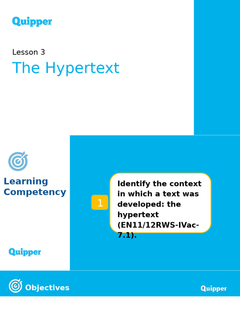 RW 11 - Unit 11 - Lesson 3 - The Hypertext | PDF | Hypertext | Intertextuality