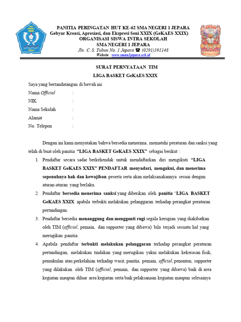 Formulir Kesanggupan Libas | PDF