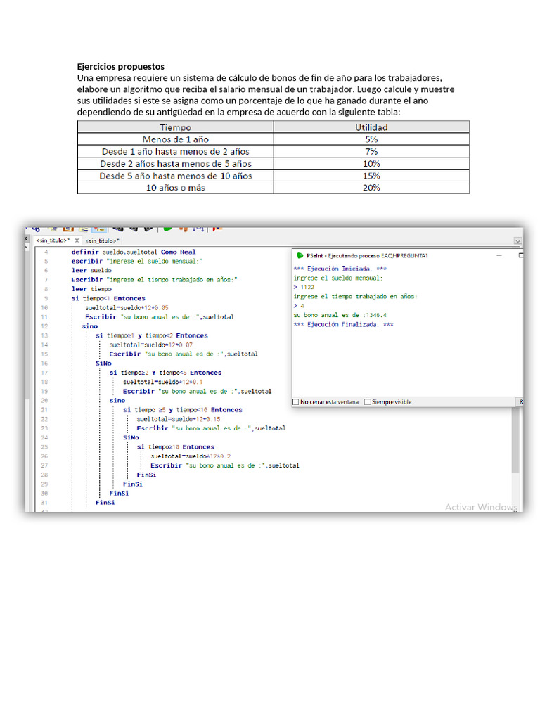 Ejercicios Propuesto1 Algoritmo s8 | PDF