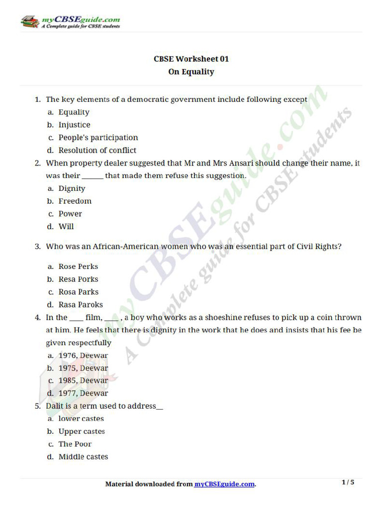 Worksheet 5 Pdf