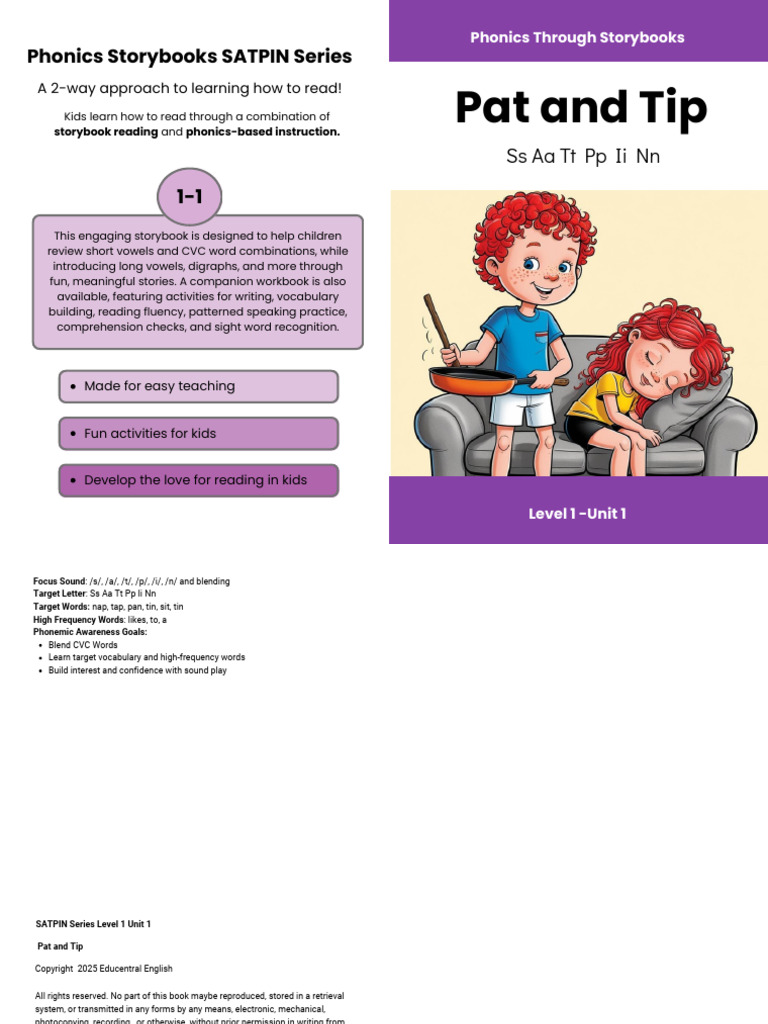 Phonics Storybook: Pat and Tip | PDF | Phonics | Learning Methods