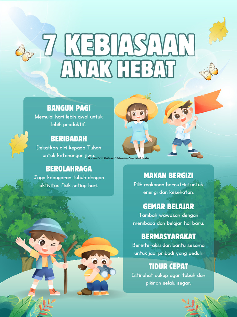 Poster 7 Kebiasaan Anak Hebat | PDF