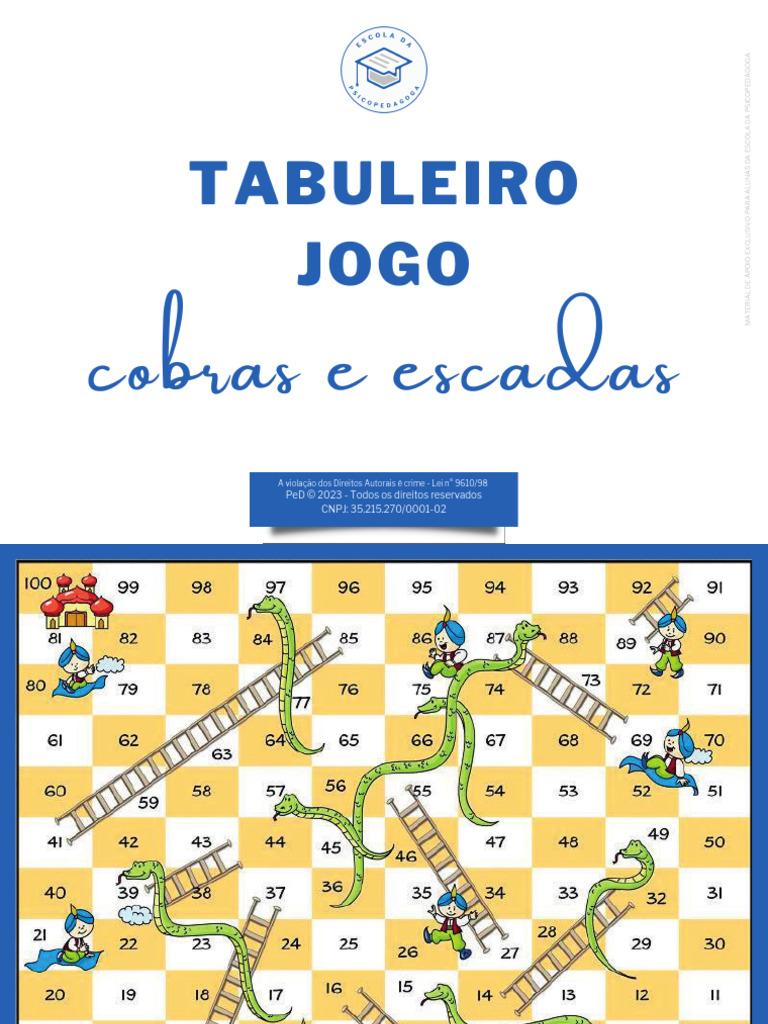 Jogo Cobras e Escadas Tabuleiro | PDF