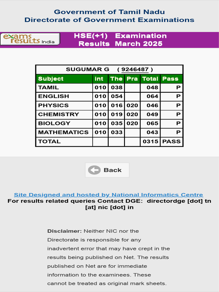 TN 10th Board Results 2025 | PDF