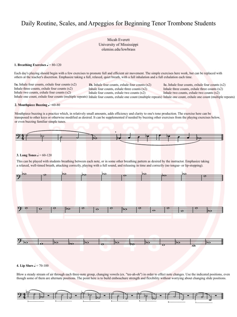 Tenor Trombone Level 0 | PDF | Exhalation | Breathing