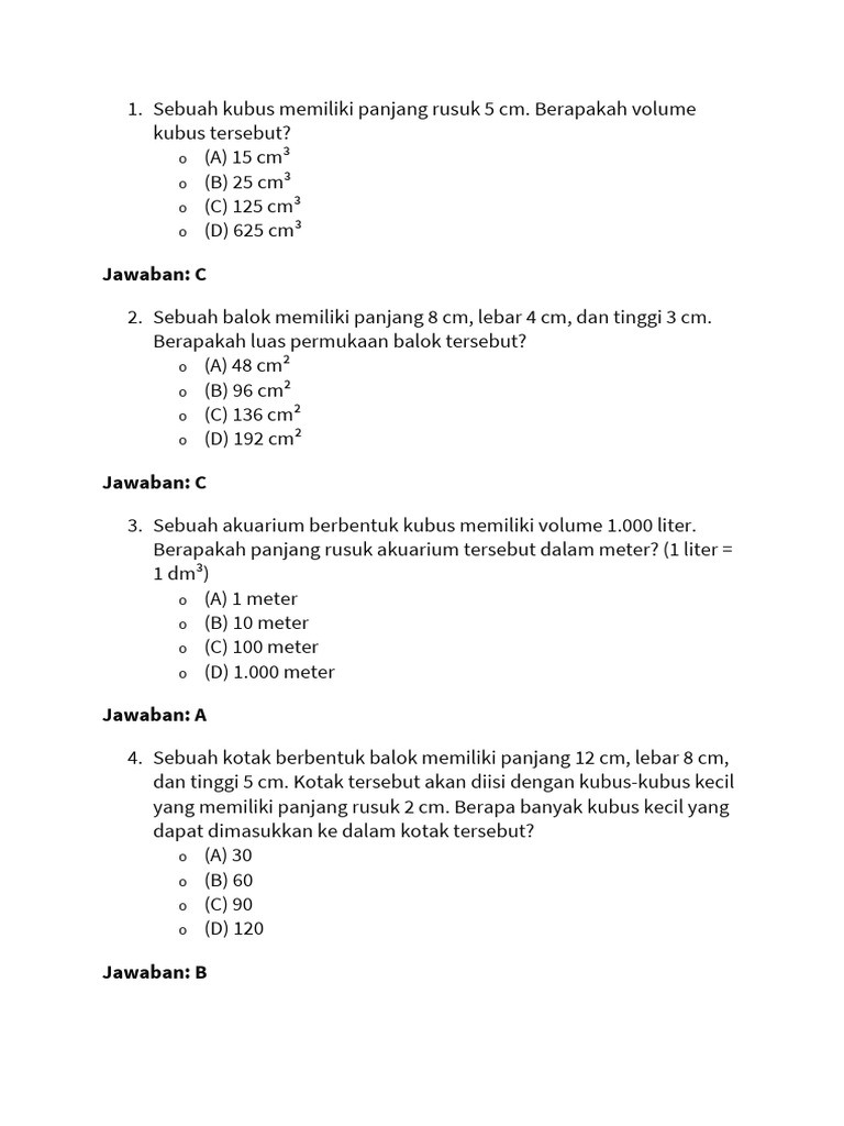 Soal Kubus Balok | PDF