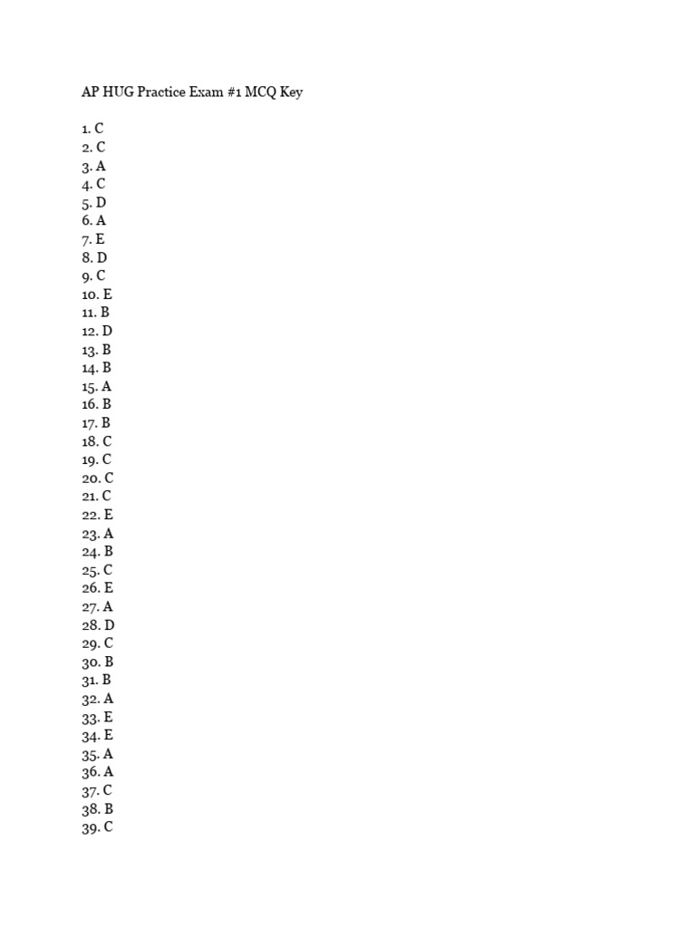 AP HUG Practice Exam #2 Key | PDF | Gerrymandering | Political Science