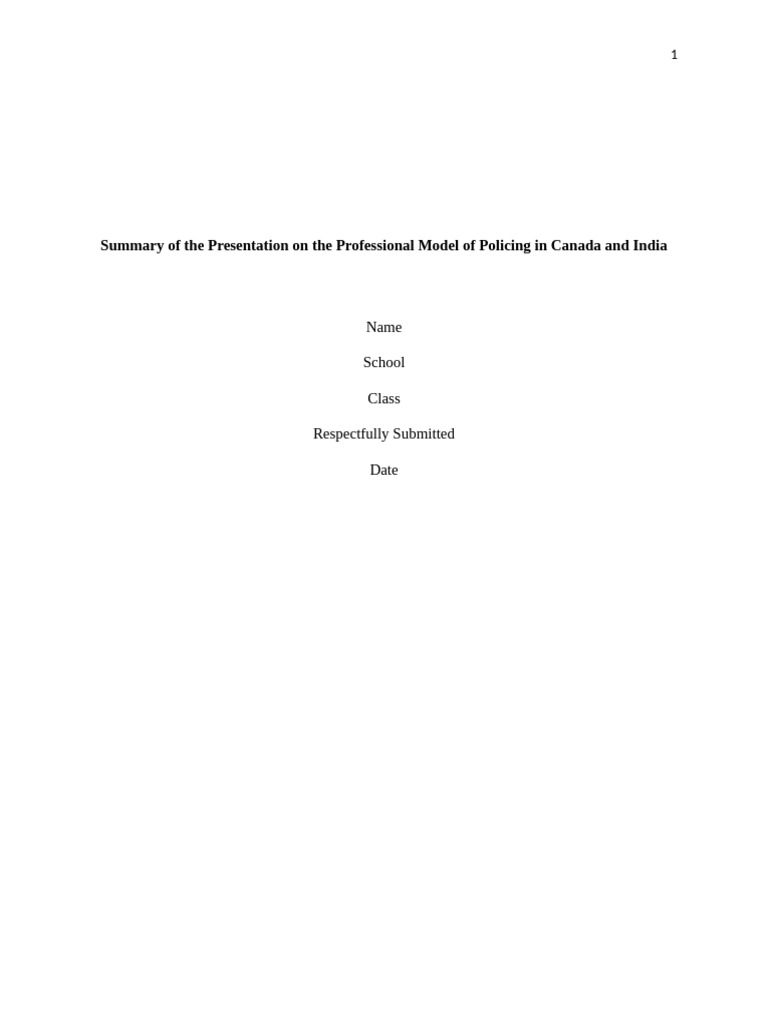 Policing Models in Canada vs. India | PDF | Police | Law Enforcement Agency