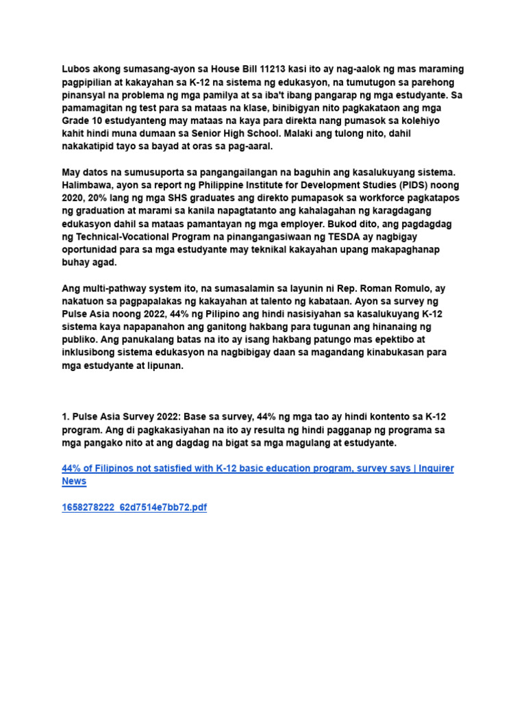 Posisyong Papel Wafa 1 | PDF