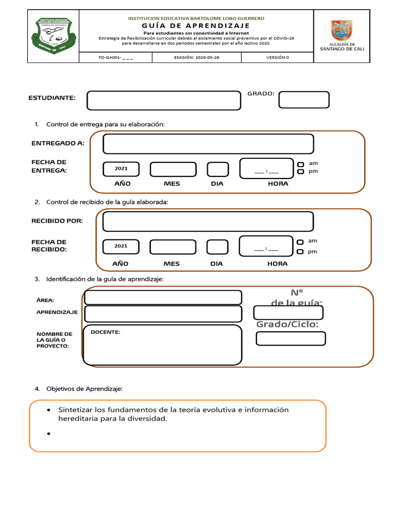 Guia 1 Segundo Periodo Naturales Noveno | PDF | Taxonomía (biología ...