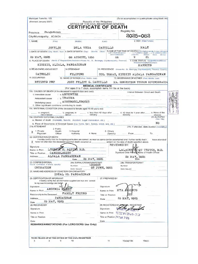 Death Cert v3 | PDF
