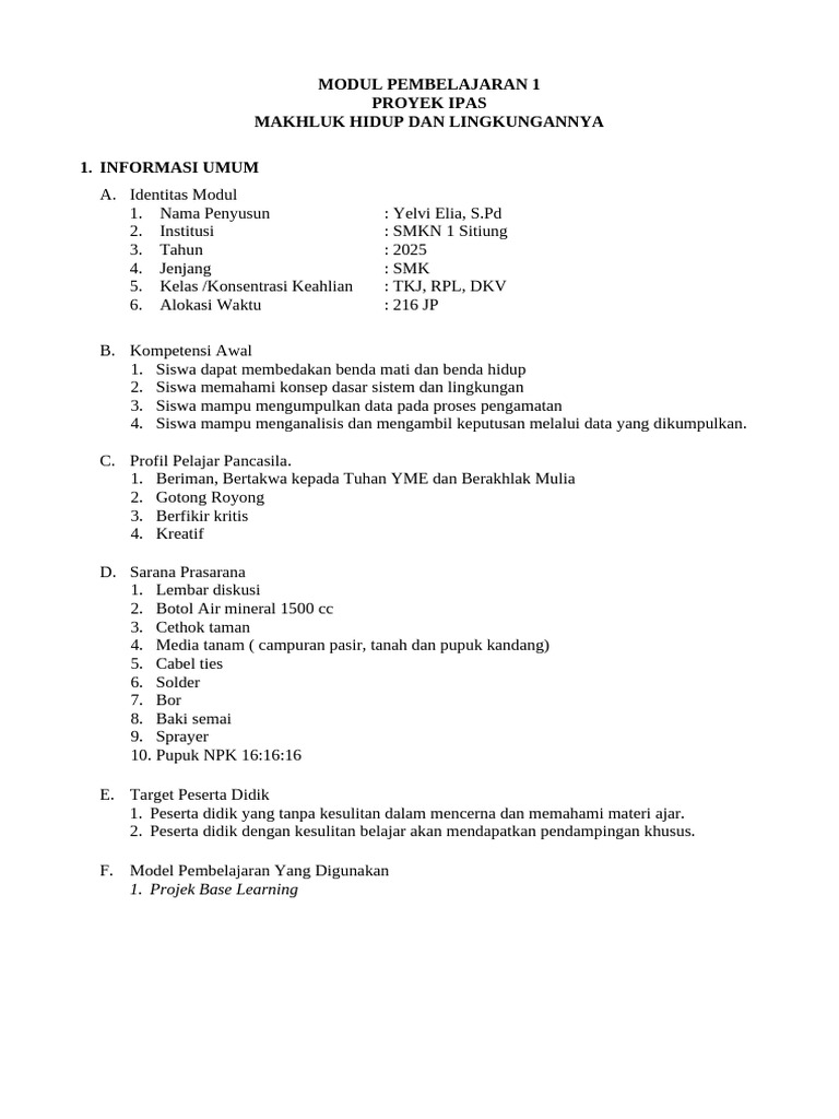 Modul IPAS Fase E | PDF
