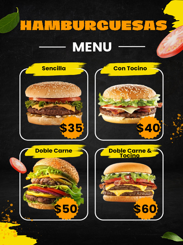 Black Burger Menu Document A4 - 20241116 - 152044 - 0000 | PDF